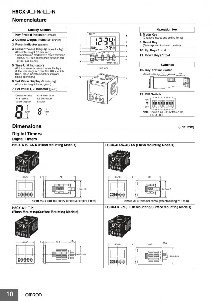 H5CX digital timer document page 10