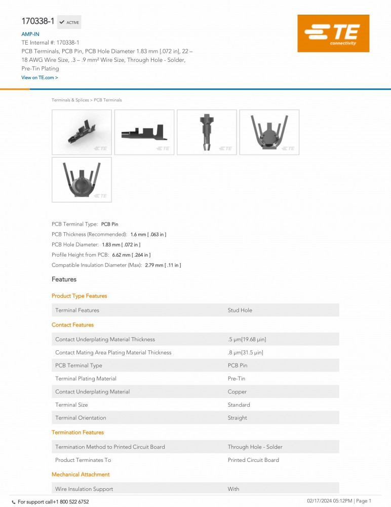 170338-1 technical document page 1