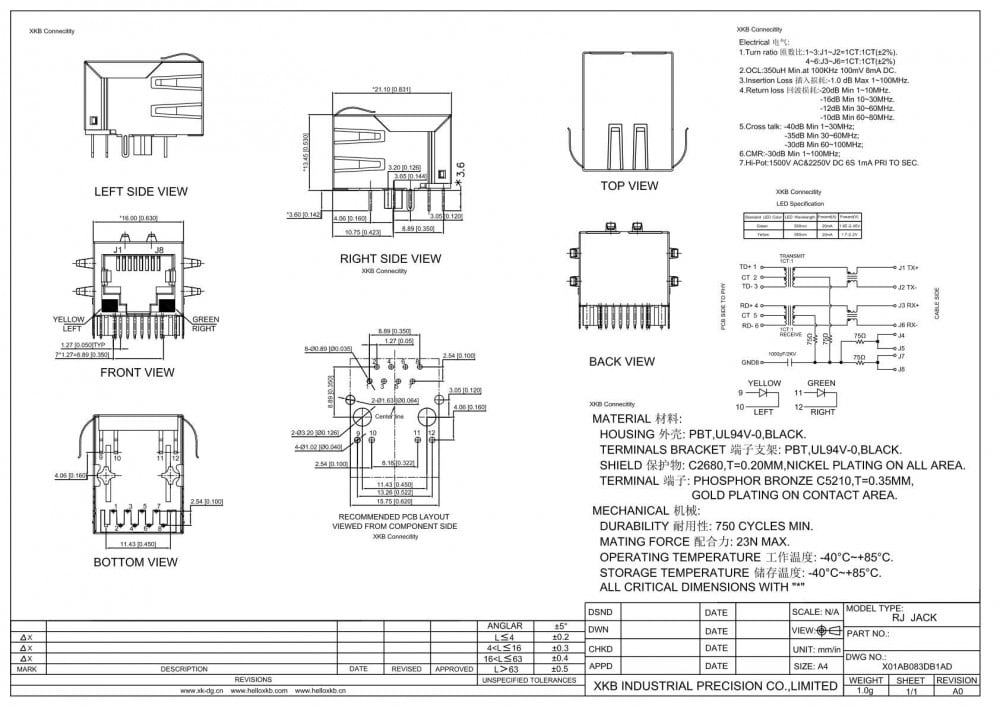 X01AB083DB1AD technical drawing