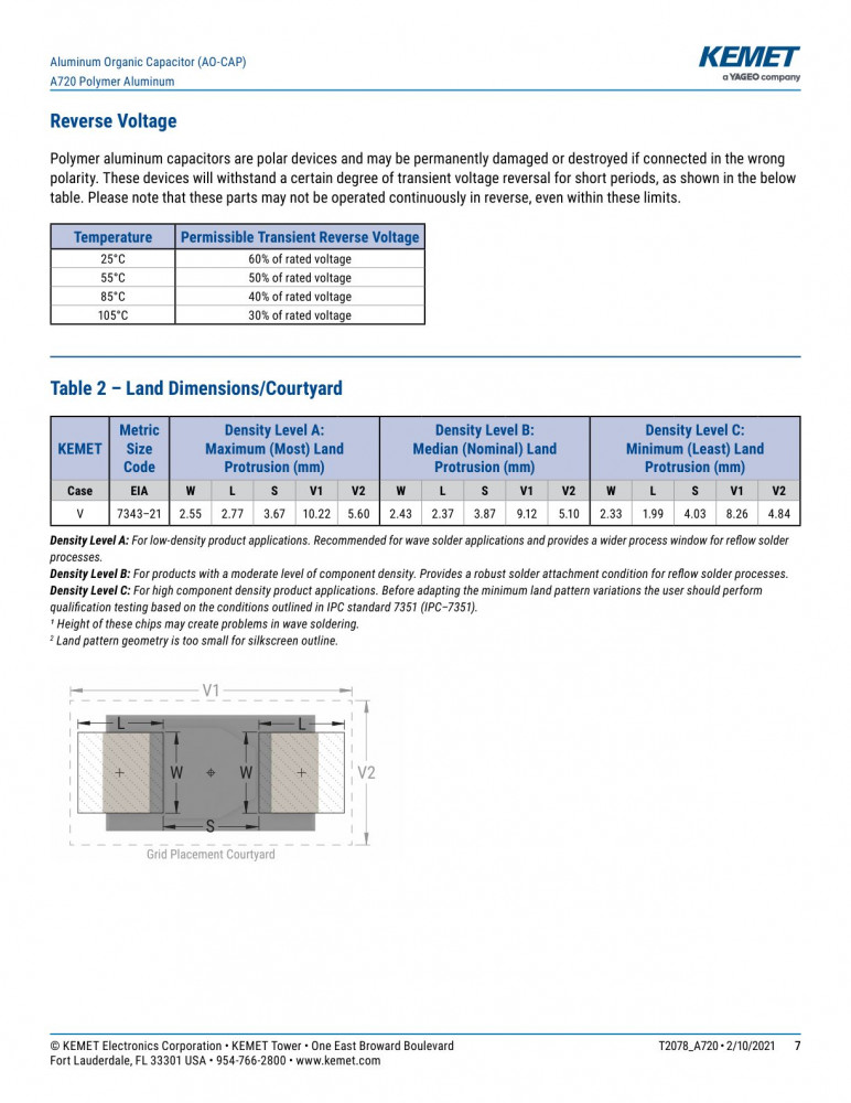 KEMET A720 technical document page 7