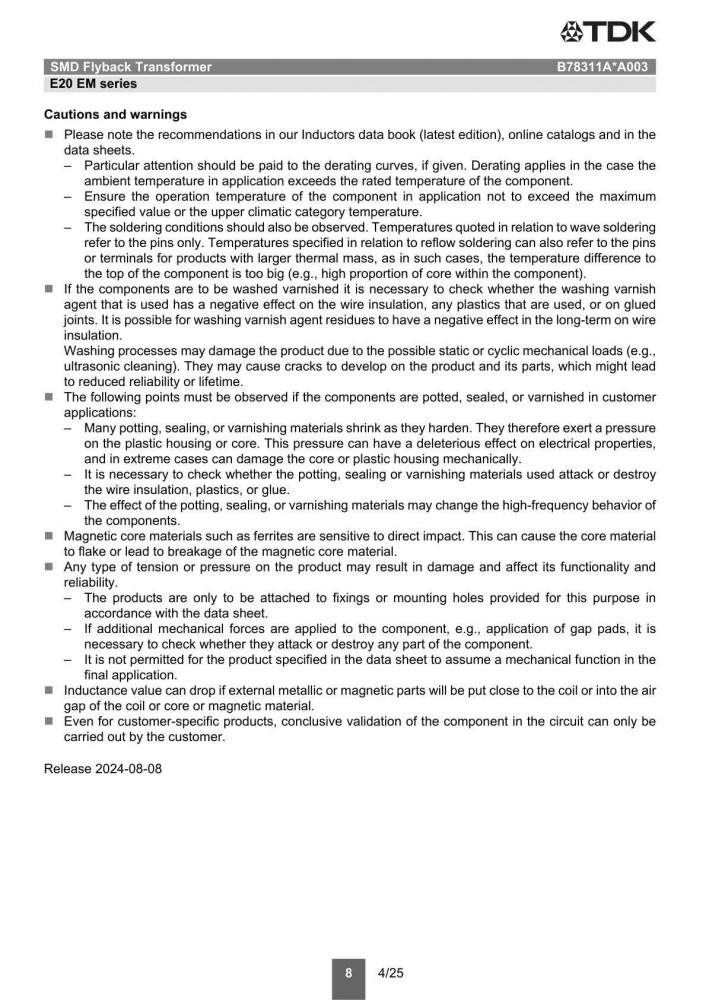 B78311A2404A003 datasheet page 8