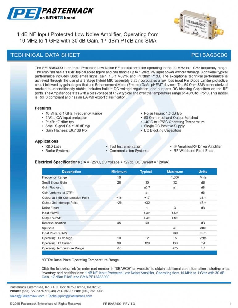 PE15A63000 datasheet page 1