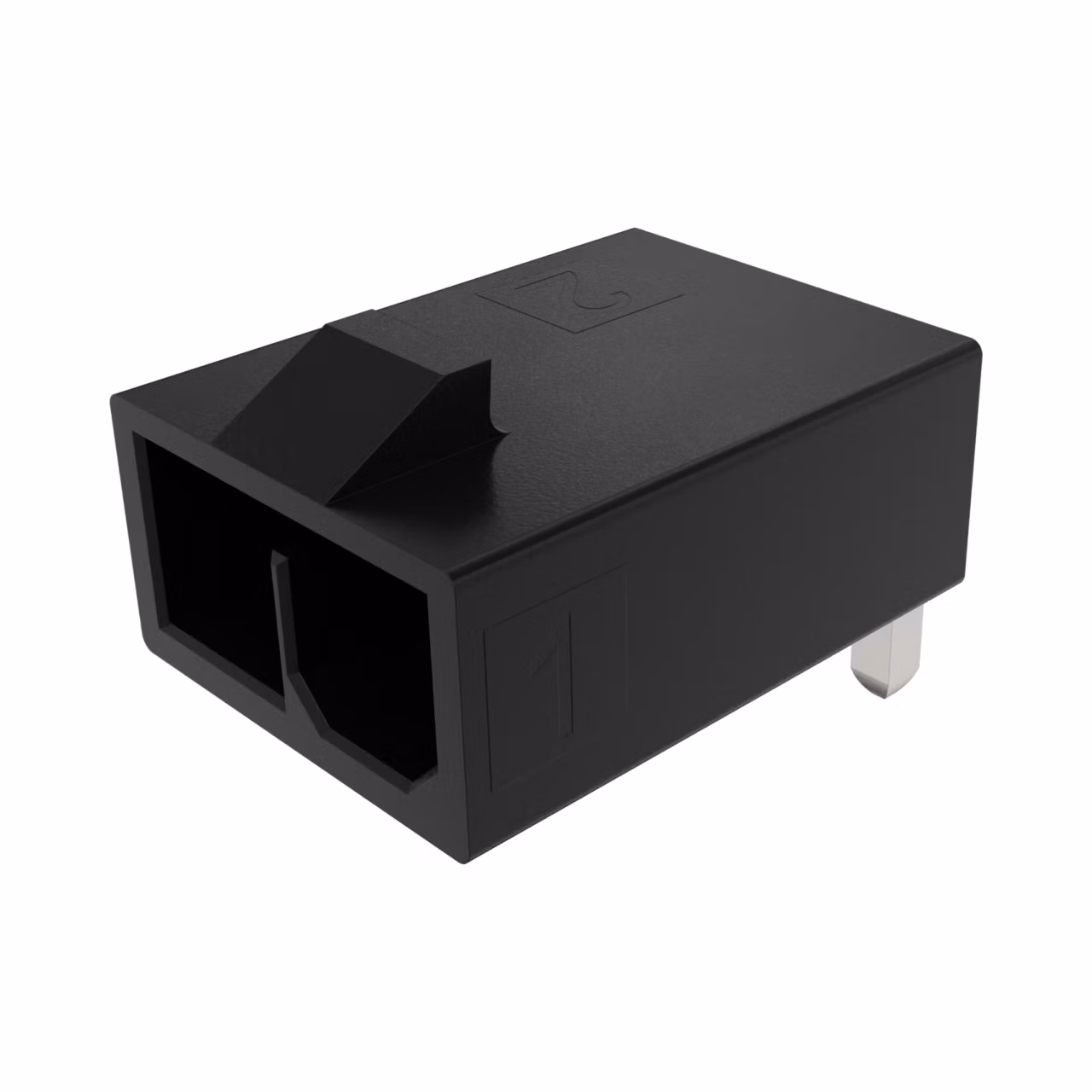Mini-Fit Max Right-Angle Header, Single Row, Through Hole, 2 Circuits, Matte Tin (Sn) Plating, Black, Glow-Wire Capable, Tray for sale