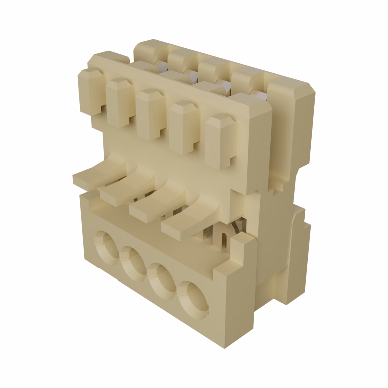 Appli-Mate RAST 2.5 IDT Connector, 2.50mm Pitch, Direct/Indirect, Female, Beaded Terminal, 4 Circuits, All Position Keys, Open Endwalls for sale