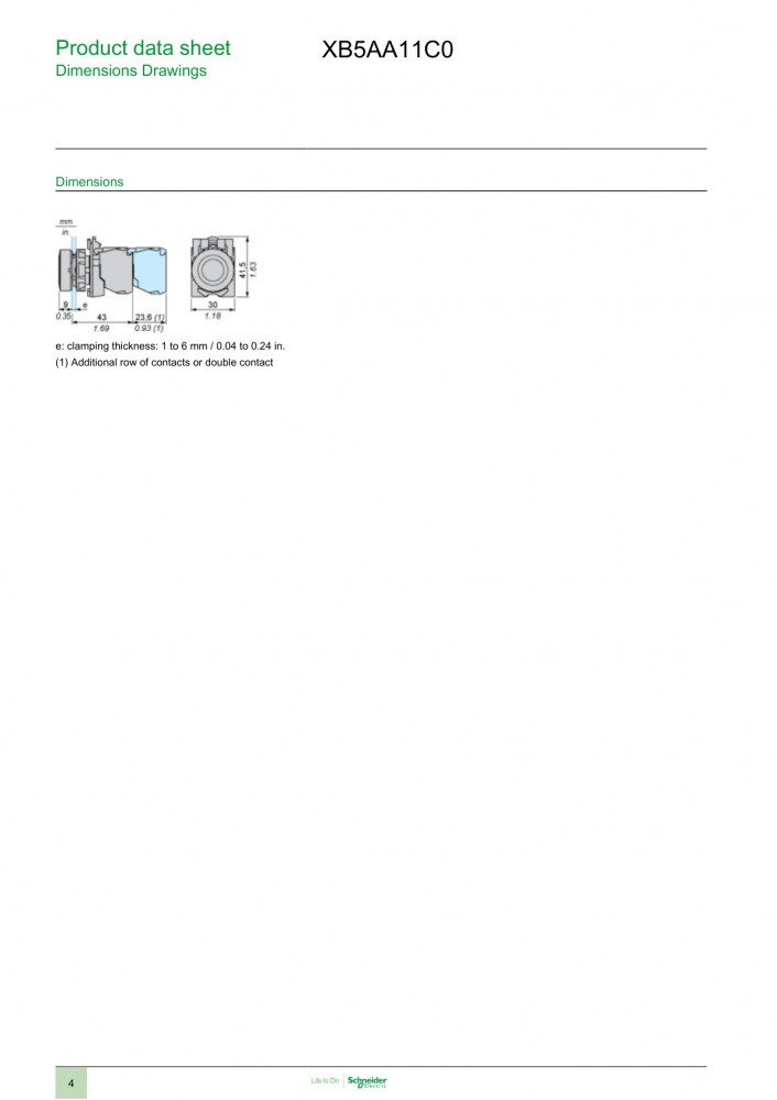 XB5AA11C0 technical document page 4