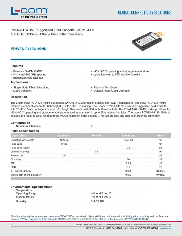PDWFA-04136-19NN datasheet page 1