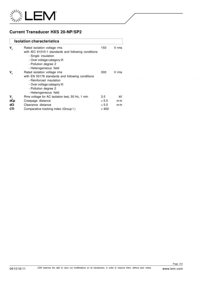 LEM HXS 20-NP/SP2 datasheet page 2
