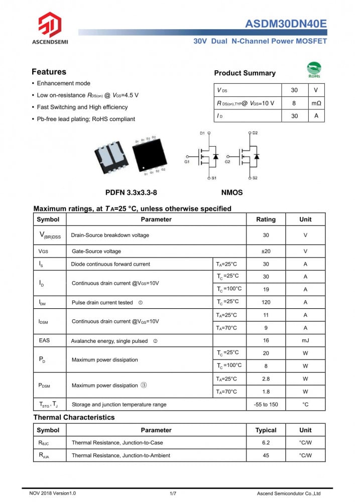 ASDM30DN40E-R datasheet page 1