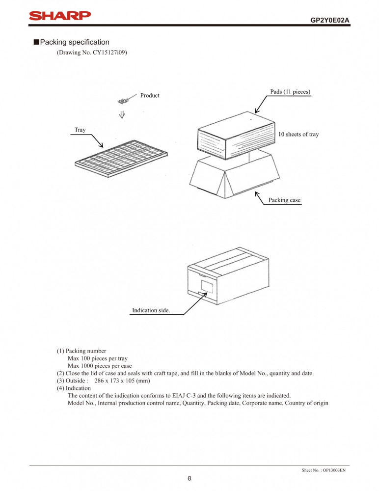 GP2Y0E02A technical document page 8