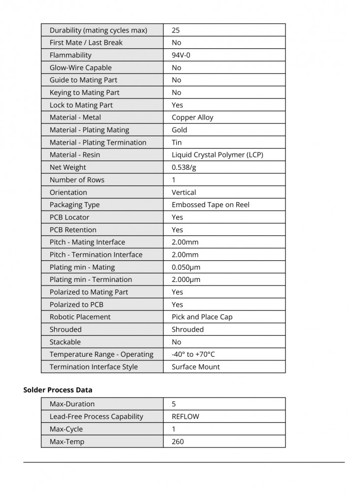 Molex Milli-Grid specification preview, page 3