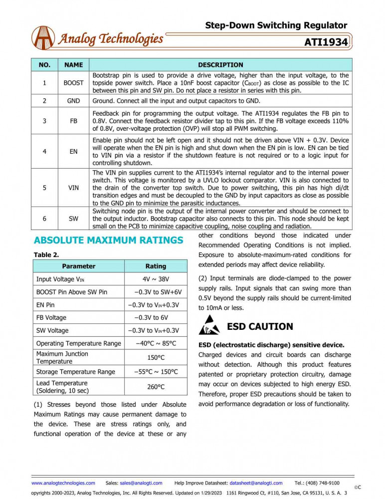 ATI1934 datasheet page 3
