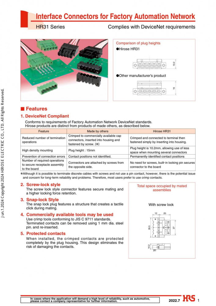 HR31 datasheet page 1