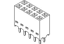 C-Grid III PCB Receptacle, 2.54mm Pitch, Dual Row, Vertical, 44 Circuits, 0.12µm Gold (Au) Flash Plating, Straight PCB Pins
