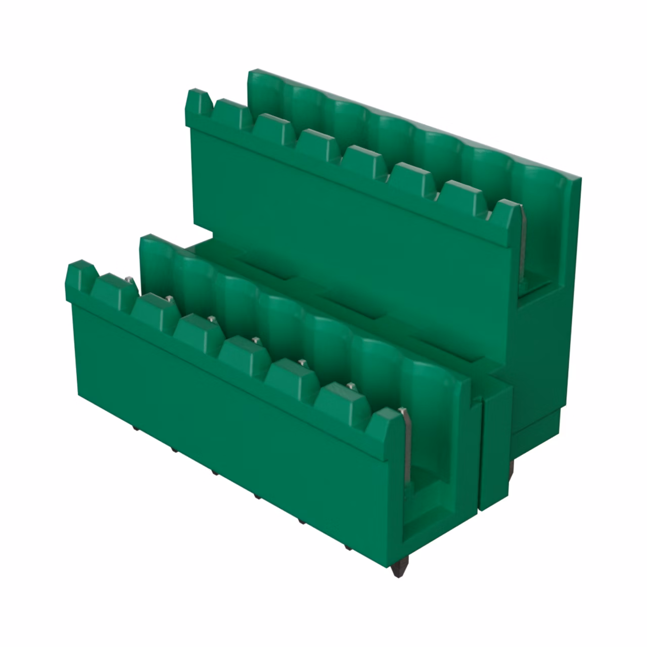 5.00mm Pitch Eurostyle Vertical Dual Level PCB Header, Open Ends, Green Housing, 14 Circuits for sale