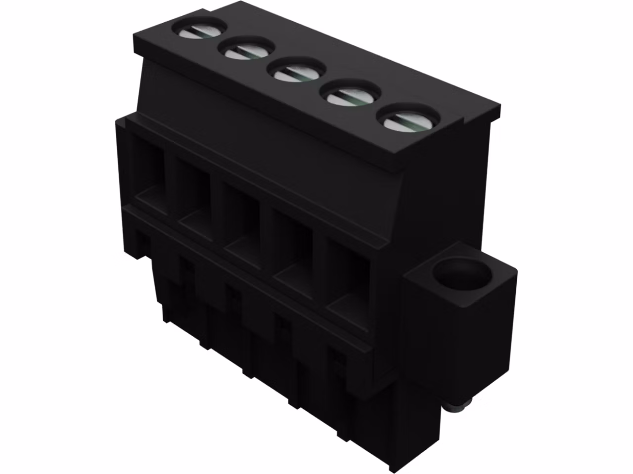 5.00mm Pitch Eurostyle Vertical Plug, with Retention Screws and Standard Imprinting, Front Wire Entry, Black, 5 Circuits for sale
