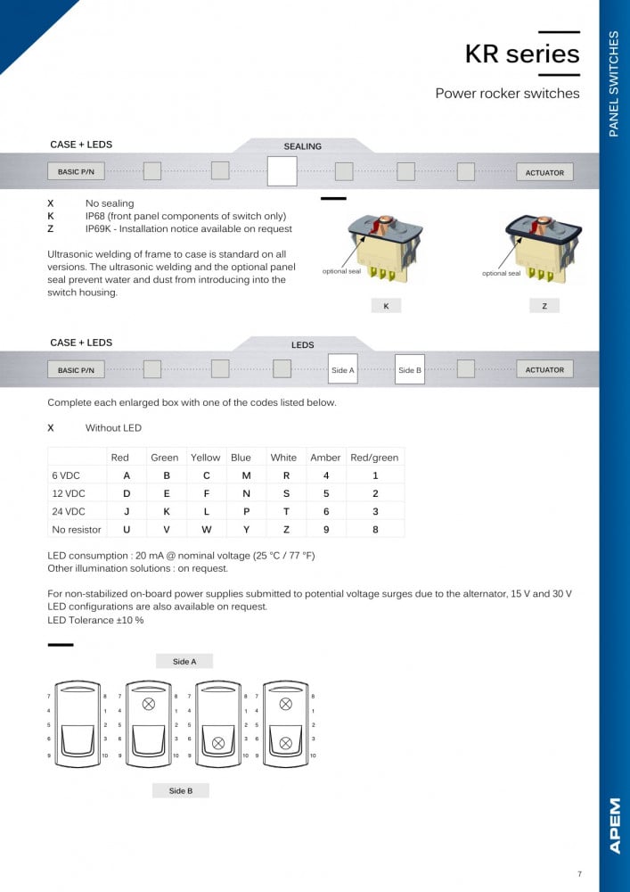 APEM KR series datasheet page 7