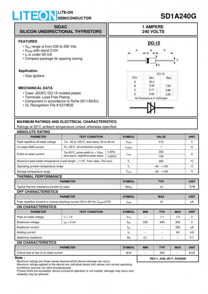 SD1A240G datasheet page 1