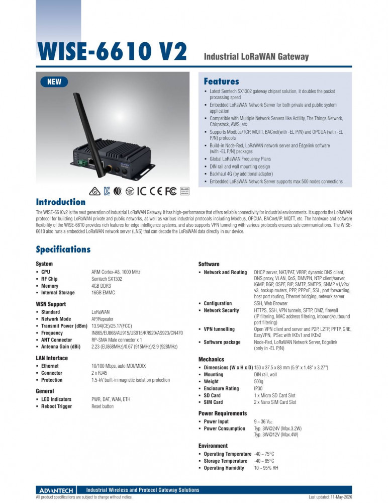 WISE-6610 V2 technical document page 1