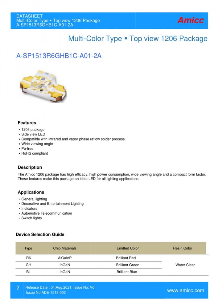 A-SP1513R6GHB1C-A01-2A datasheet page 2