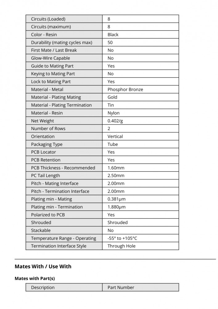 MOLEX 878310845 technical document preview, page 3