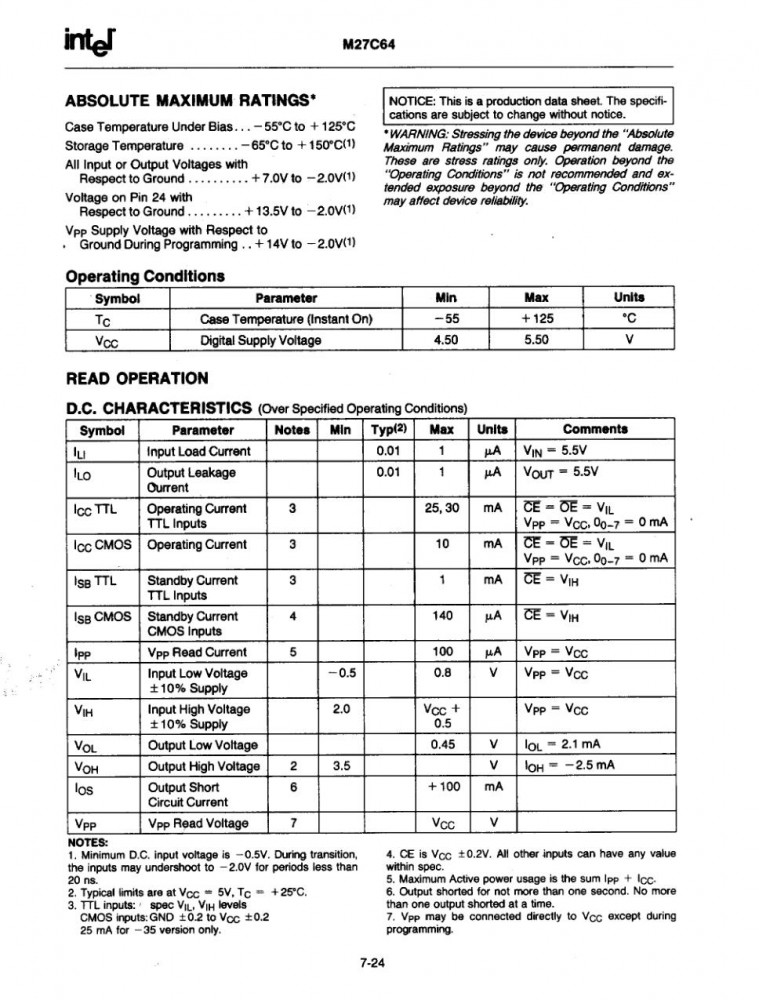 M27C64 datasheet page 3