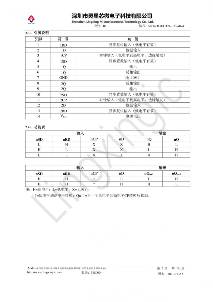 SN74HC74DR(LX) datasheet page 6