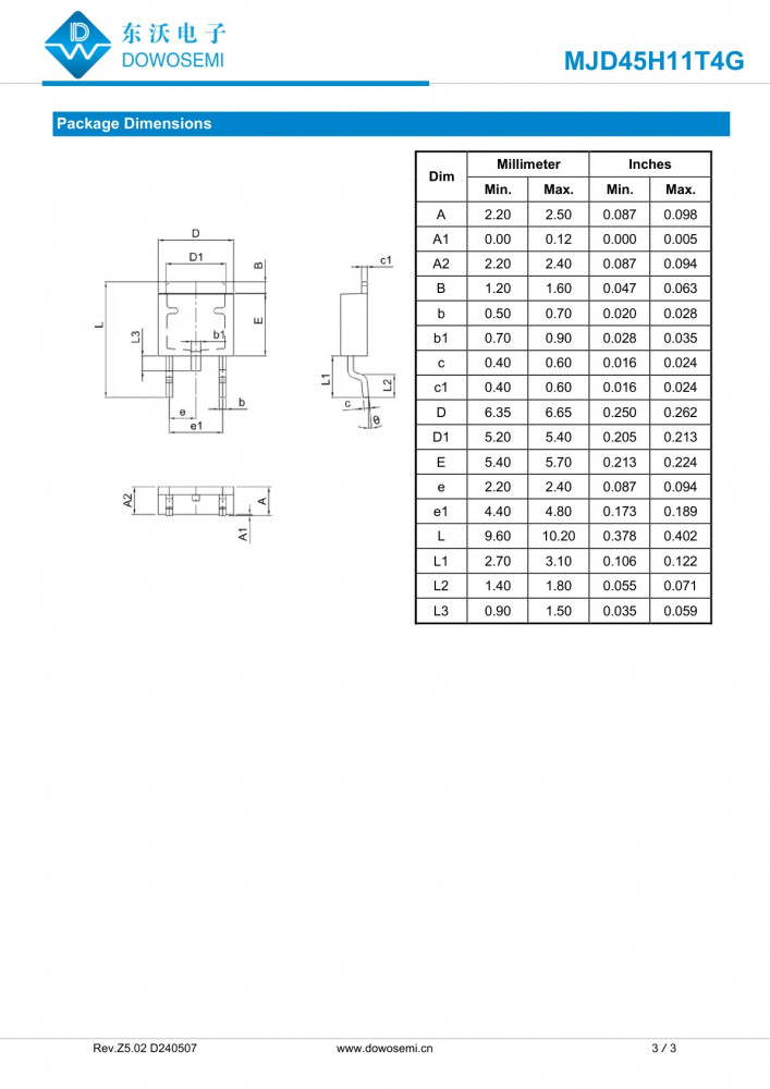 MJD45H11T4G-DW datasheet page 3