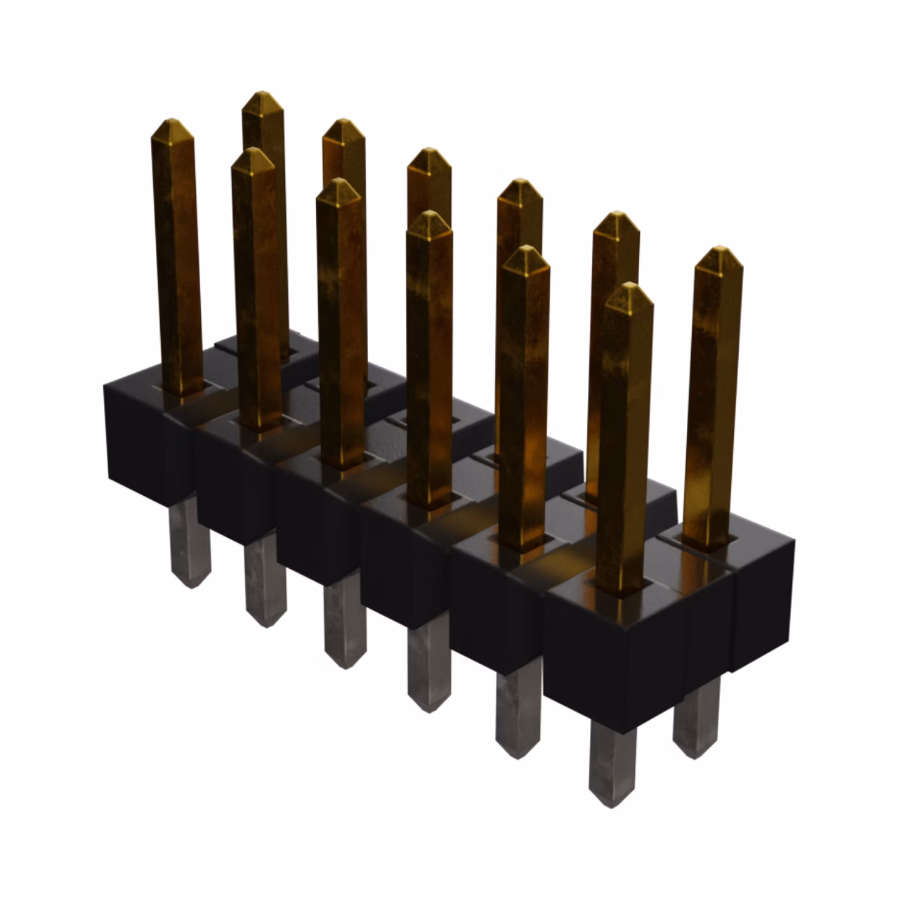 C-Grid Header, 2.54mm Pitch, Through Hole, Dual Row, Vertical, 12 Circuits, 0.38µm Gold (Au) Plating, Tray Packaging, Lead-Free for sale