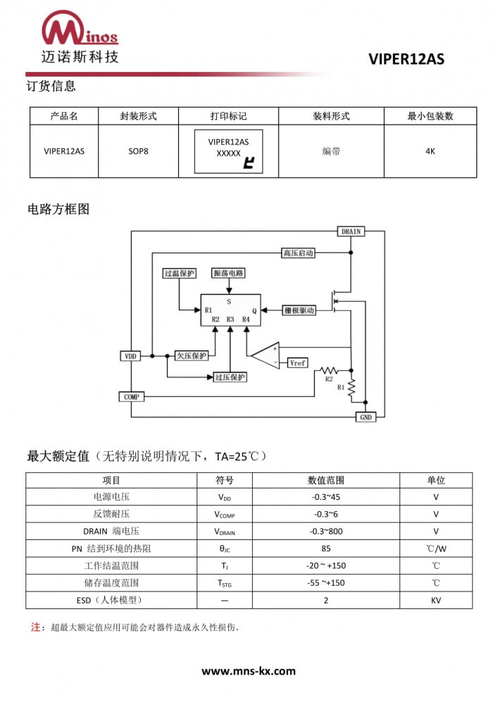 VIPER12AS datasheet page 2
