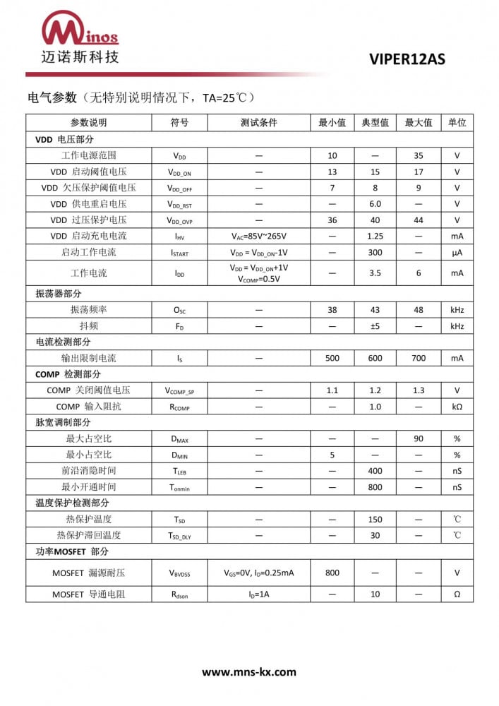 VIPER12AS datasheet page 3