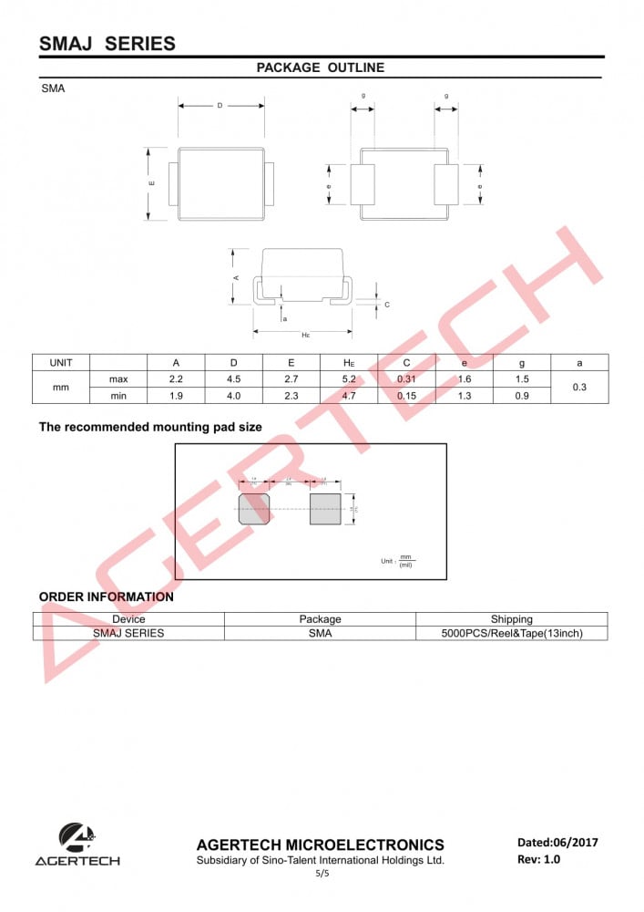 SMAJ series datasheet page 5