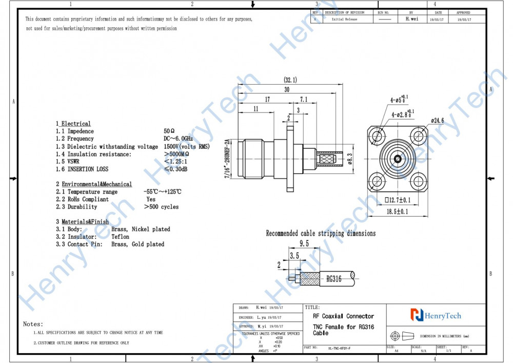 HL-TNC-KF3Y-F technical document page