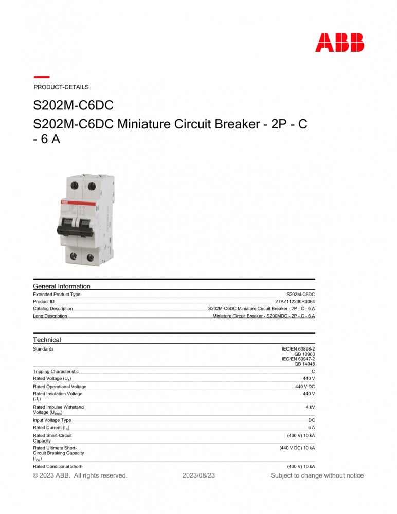 S202M-C6DC technical document page 1