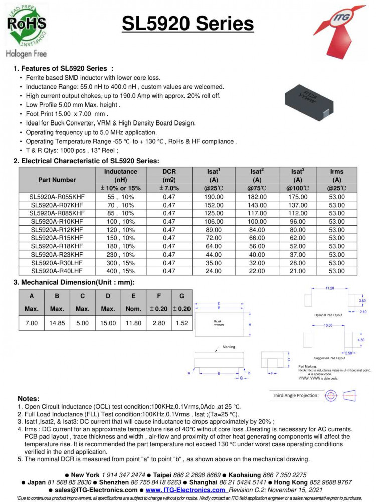 SL5920 datasheet page 1