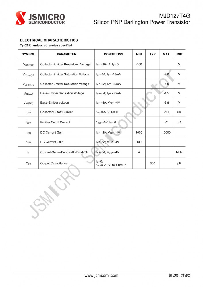 MJD127T4G-JSM datasheet page 2