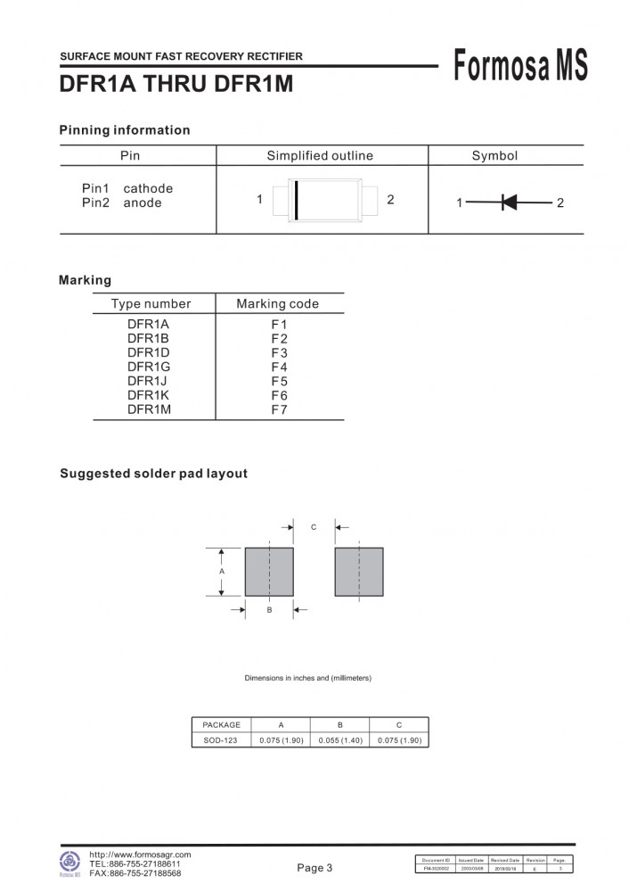 DFR1M datasheet page 3