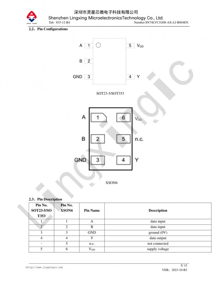 SN74LVC1G08DB(LX) datasheet page 5