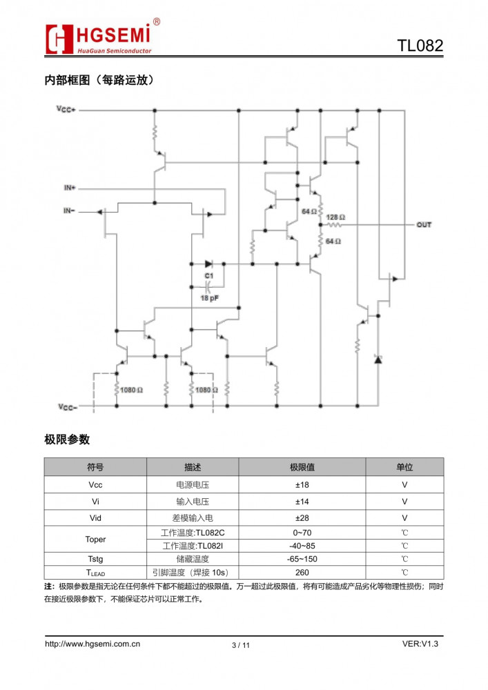 TL082 datasheet page 3