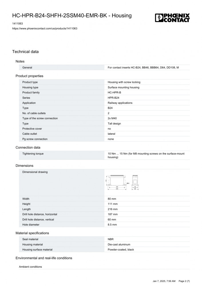 Phoenix Contact 1411063 technical document page 2