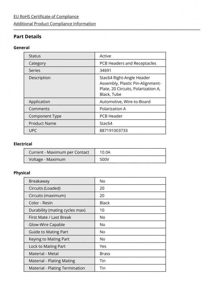 MOLEX 346919660 technical document page 2