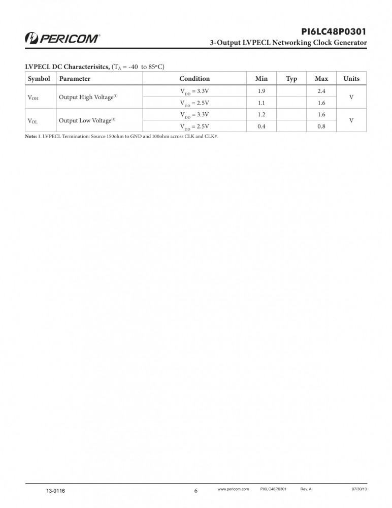 PI6LC48P0301LE datasheet page 6