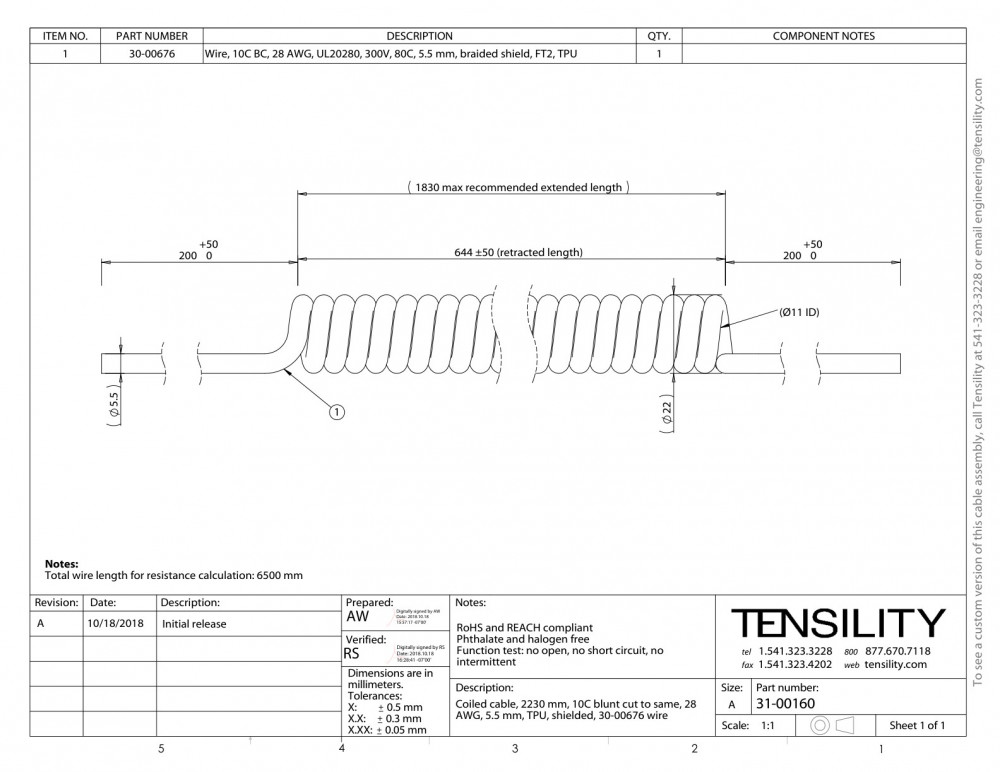 Tensility 31-00160 product drawing