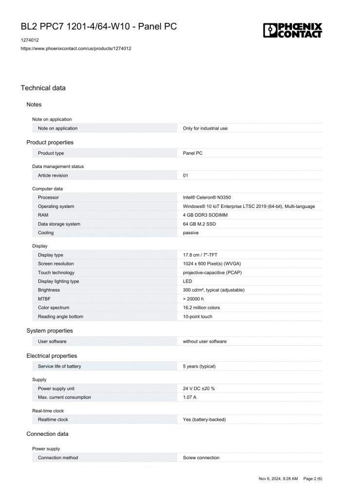 Phoenix Contact 1274012 product document page 2