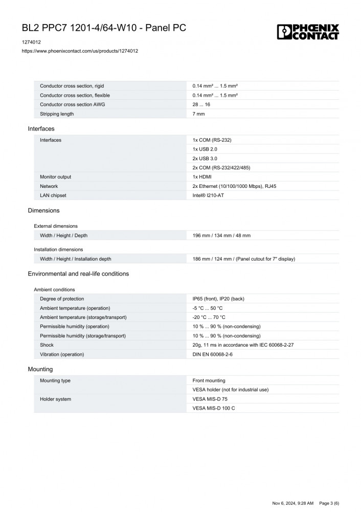 Phoenix Contact 1274012 product document page 3