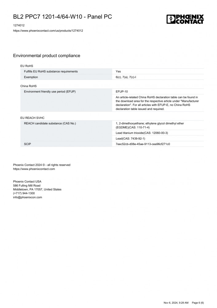 Phoenix Contact 1274012 product document page 6