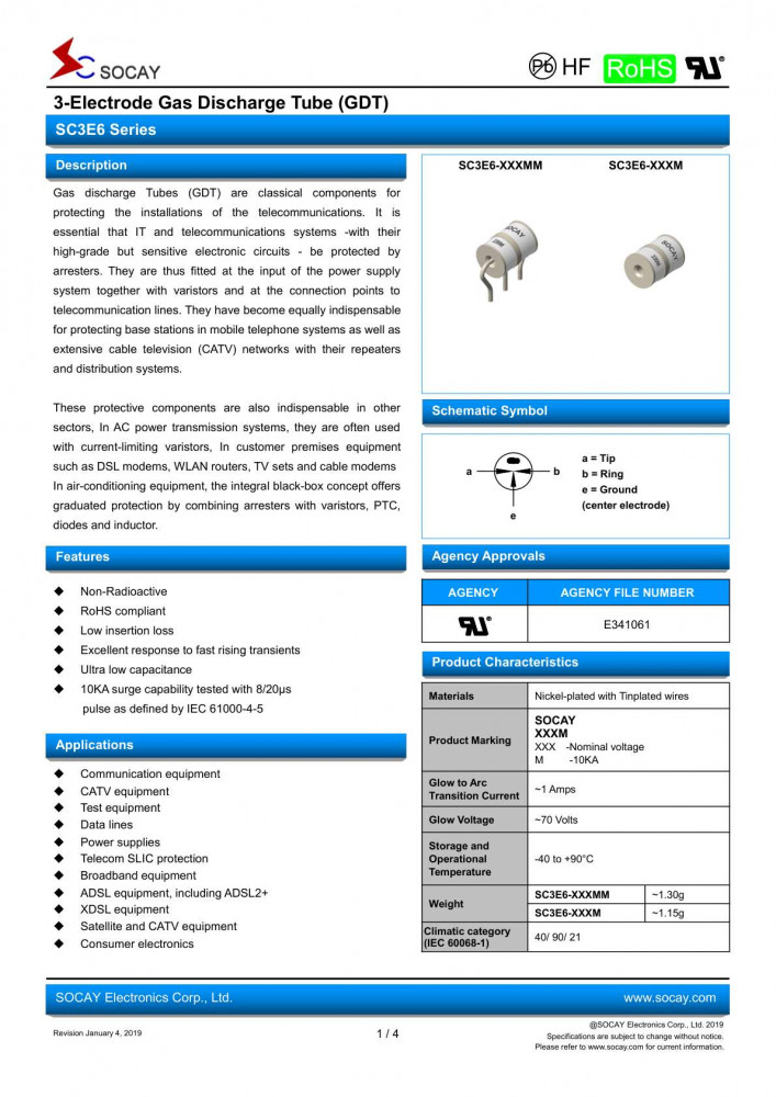 SC3E6 series datasheet page 1