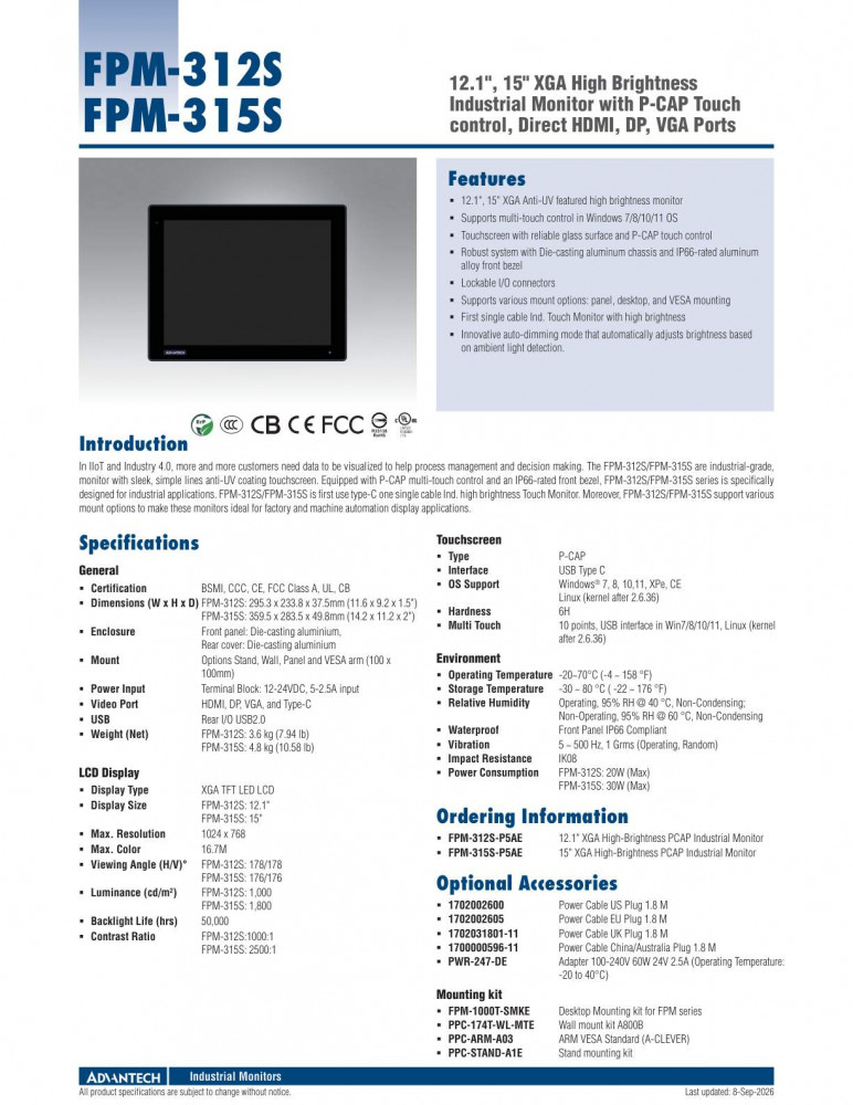 FPM-312S product documentation page 1