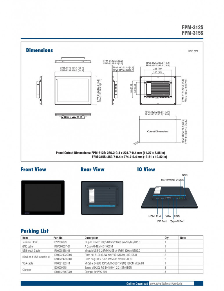 FPM-312S product documentation page 2