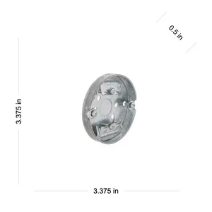 3-1/2 in. Round Ceiling Pan, Drawn, 1/2 in. Deep, One 1/2 in. KO and NMSC Clamps for sale