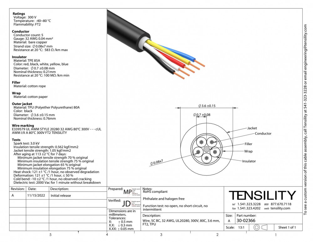 30-02366 cable drawing and product specifications